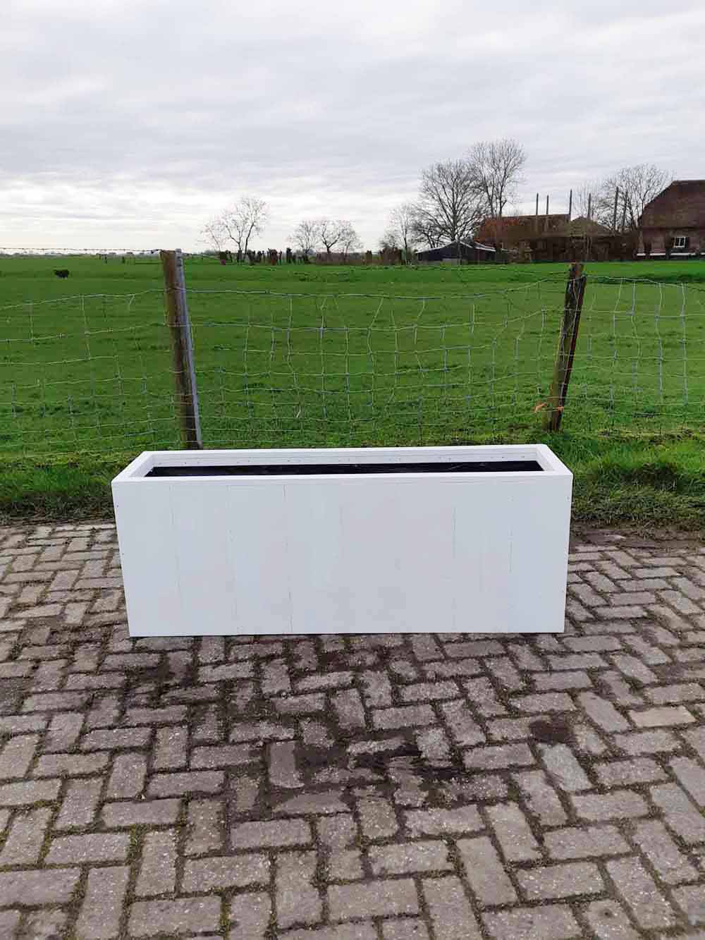 Plantenbak Douglas hout wit - rechthoek - Woodwork Voorschoten - Houten ...